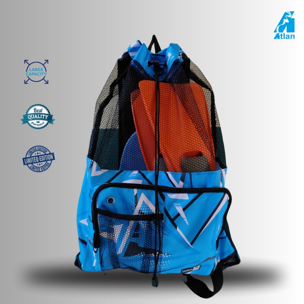 Aerone Children's Swimming Net Bag blue white (free custom name ...