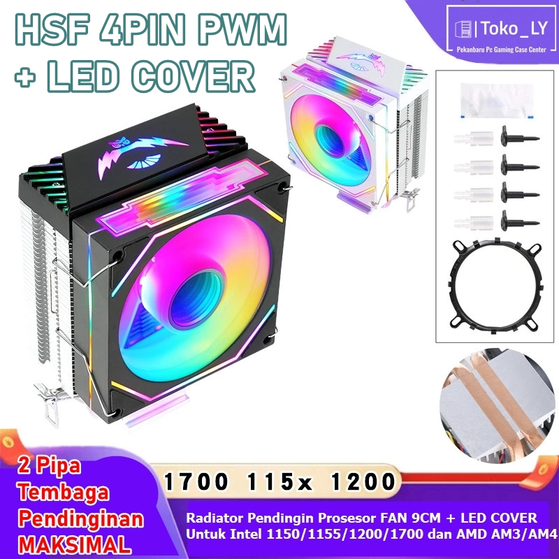 Processor FAN Cooler/HSF Cooler RGB Intel & AMD FAN 9CM RGB COVER + 1 ...