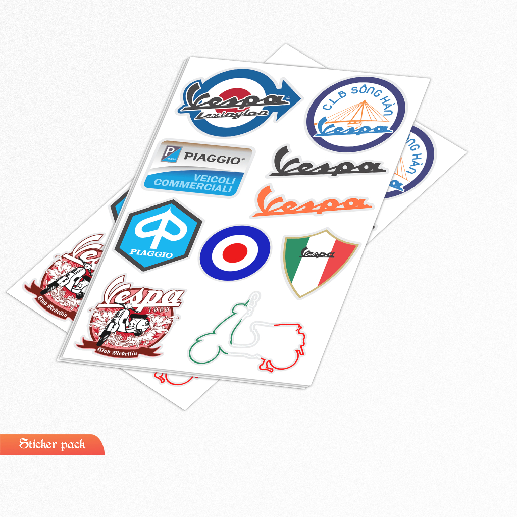 Vespa logo sticker version 2 pack | Shopee Malaysia