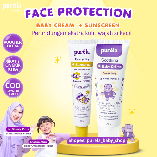 PURELA Skincare Baby Soothing Cream + Sunscreen SPF 50+ PA++++ Protects ...