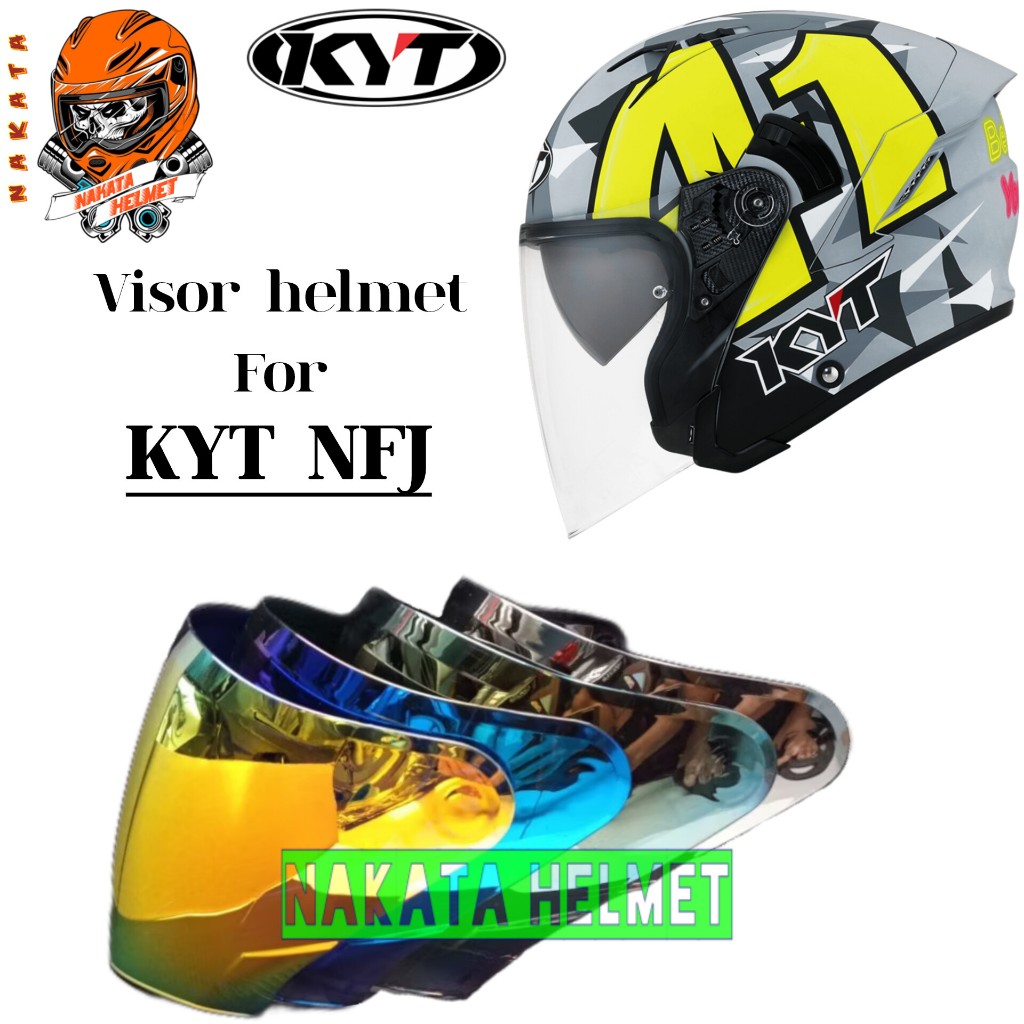 KYT NFJ helmet visor kyt nfj helmet clear black smock iridium silver ...
