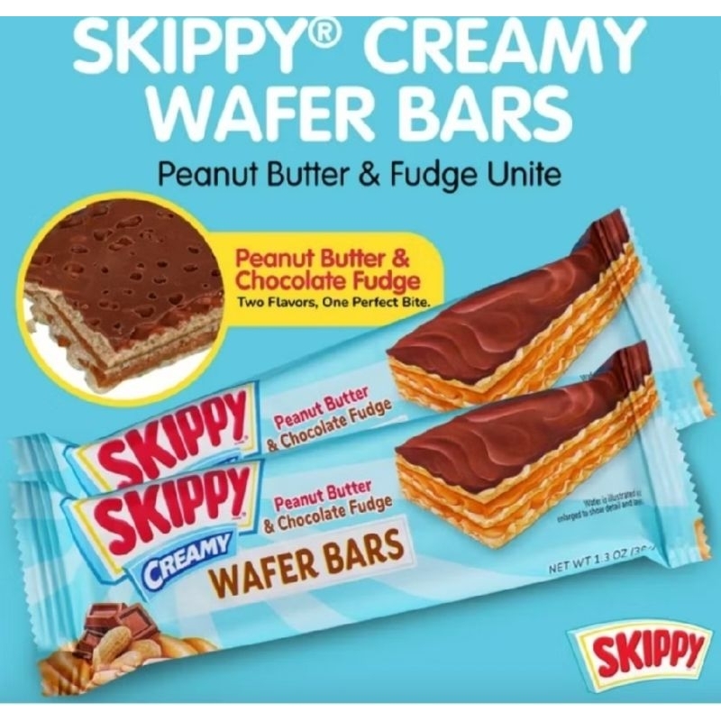 Skippy Creamy Peanut Butter Chocolate Fudge Wafer Bar 36g USA Snack ...