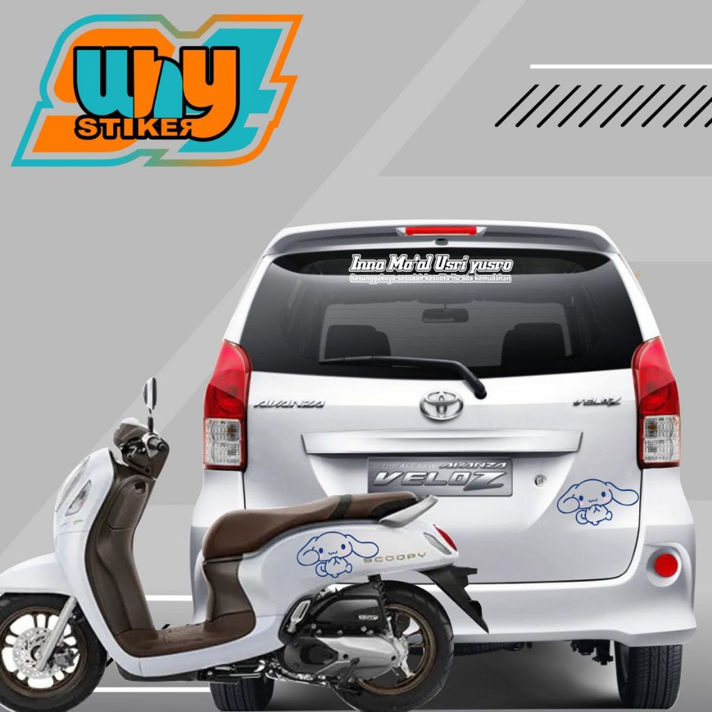 CINNAMOROLL Character Car Window Sticker WINNIE CINNAMOROLL CHARACTER ...