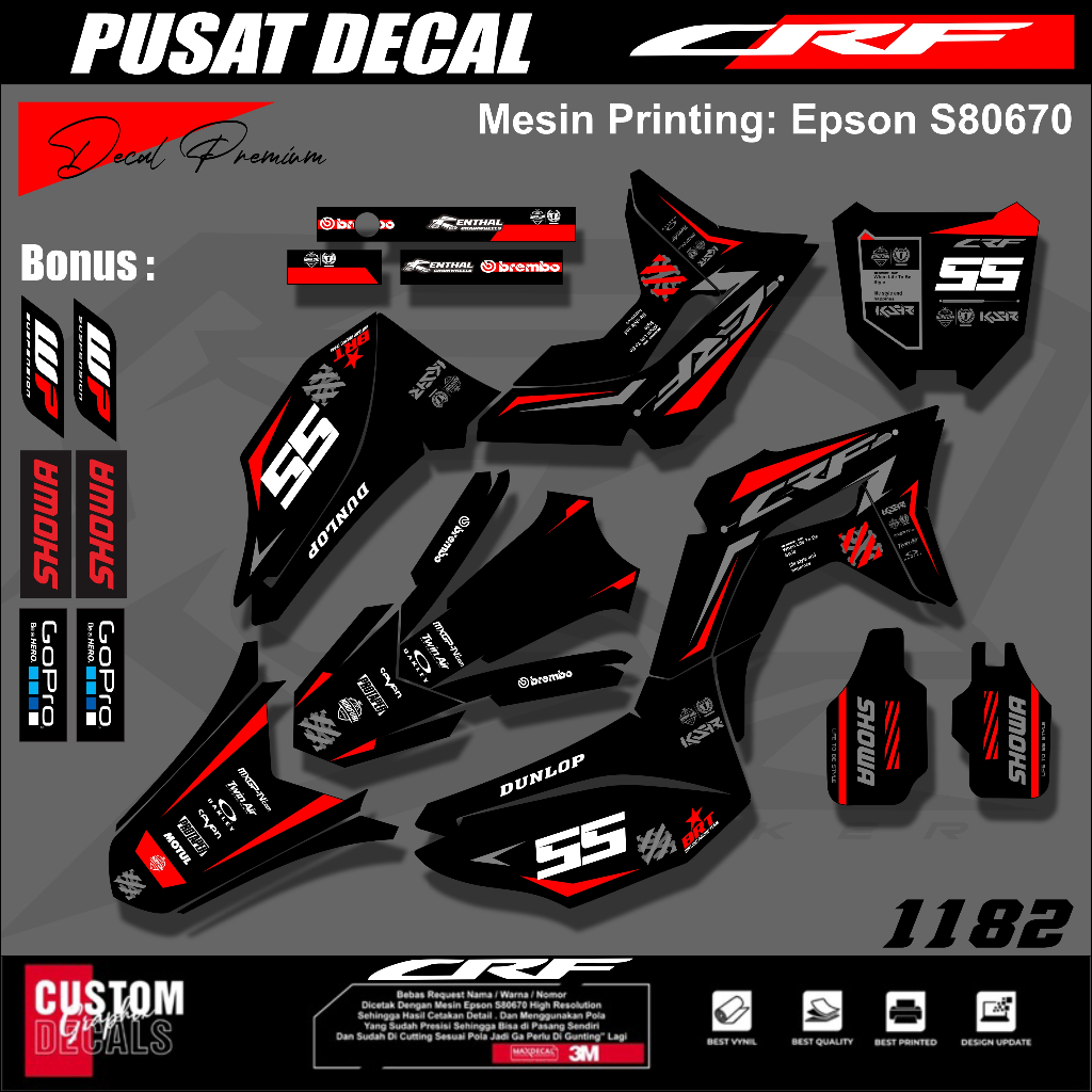 Crf Sticker Decal 450 board can request Fullbody Custom Can Add Name ...