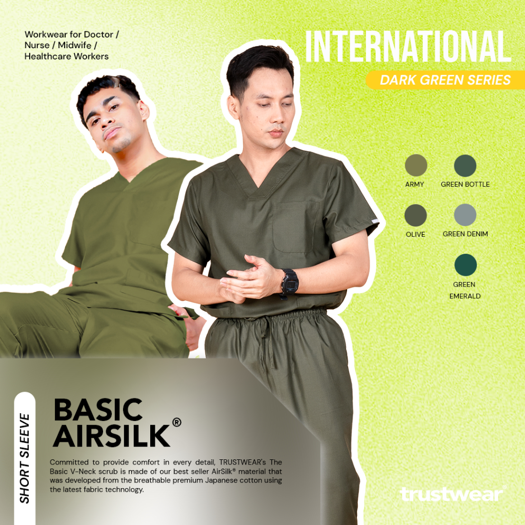 Doctor's Scrub/OKA OK Nurse/Doctor Short Sleeve Dark Green Series Care ...