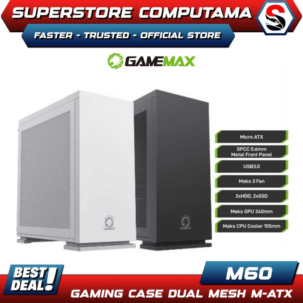Gamemax M60 Dual Mesh Micro ATX Gaming Case | Shopee Malaysia