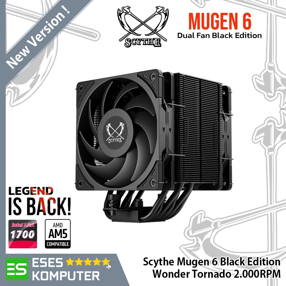 Hsf Scythe MUGEN 6 Black Edition | Dual-fan CPU Air Cooler for Intel ...