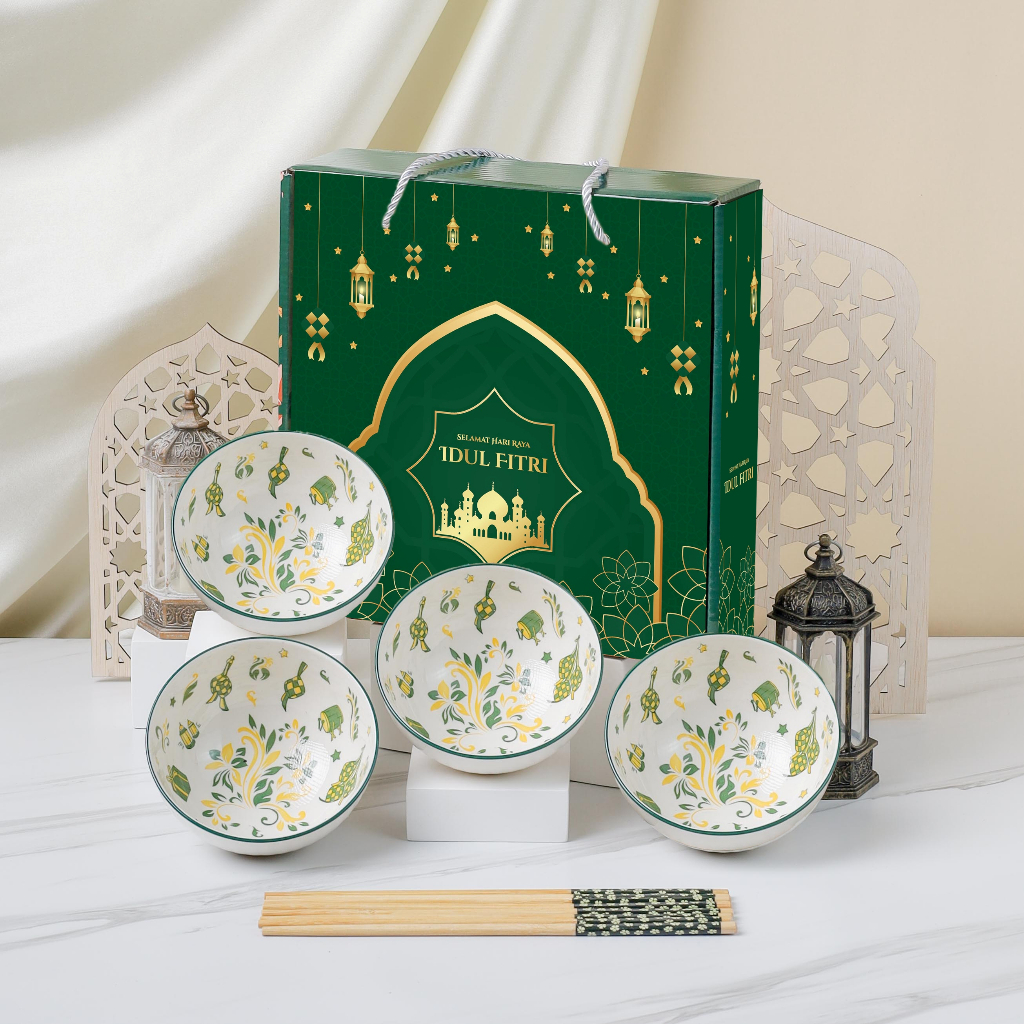 NomNom Mangkok Set Premium Mangkok Set of 4 Hampers Mangkok Set Ceramic ...