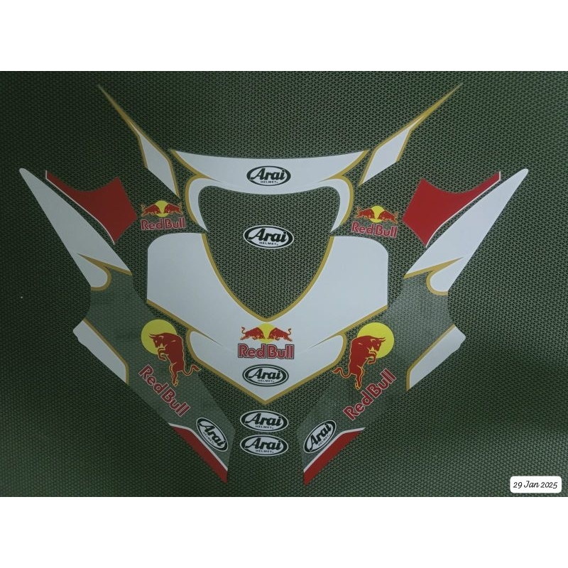 Mio sporty sticker Striping Transparent custom design Red bull limited ...