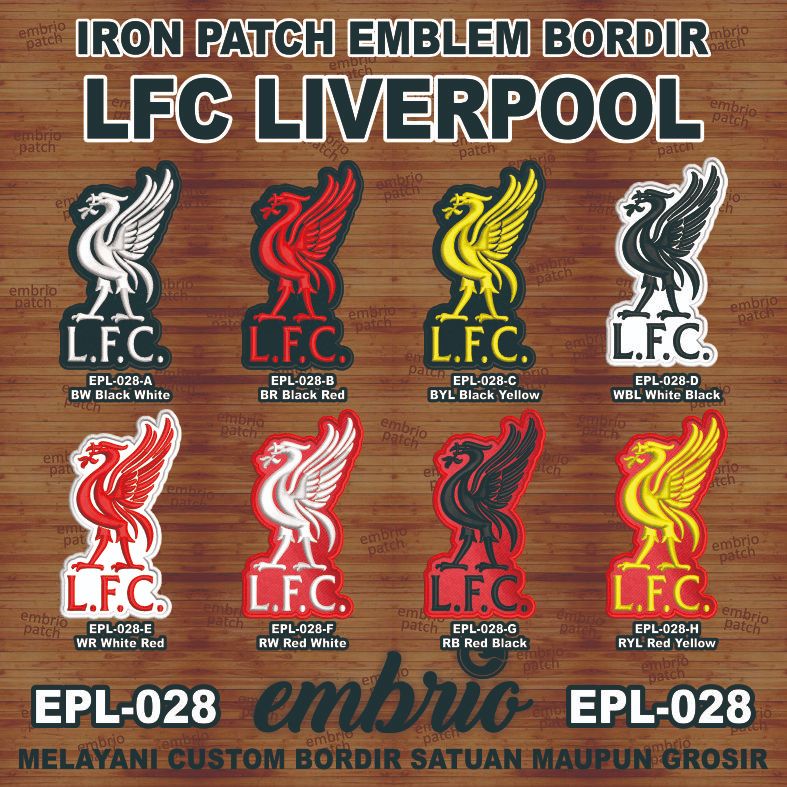 EPL-028 LFC Patch Emblem embroidered jersey logo liverpool fc - 5x8,5cm ...