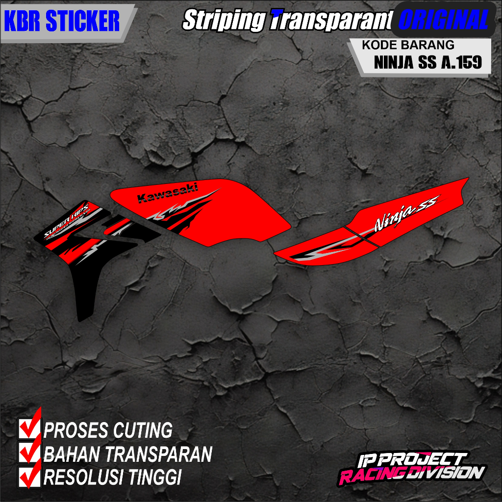 Original KAWASAKI NINJA SS MOTORCYCLE STRIPING STICKER HOLOGRAM AND ...