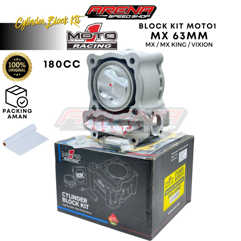 Moto1 Cylinder Block Kit 63mm MX 180 - Bore Up Block 180cc Jupiter MX ...