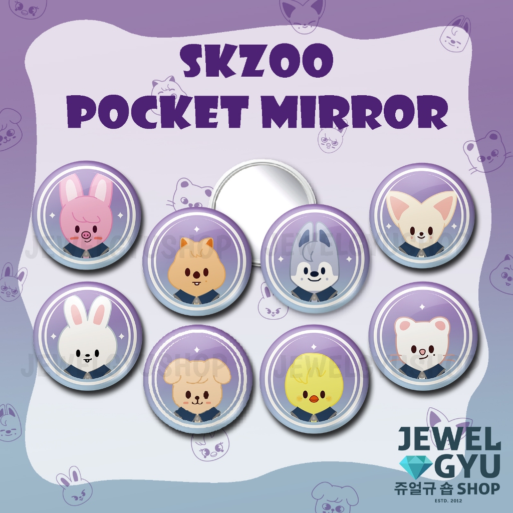 Skzoo Stray Kids Magic School Pocket Mirror / Round Pocket Mirror Make up SKZ Bbokari Dwaekki ...