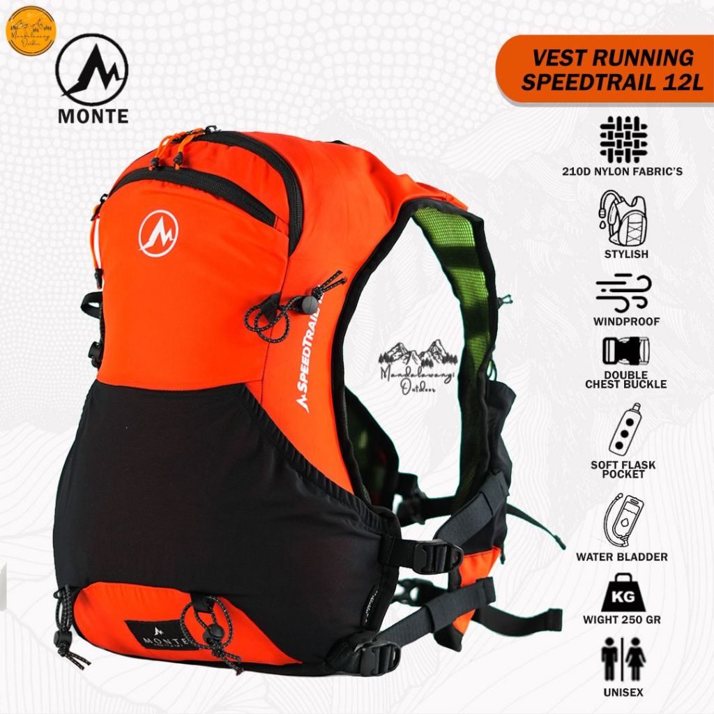HYDROPACK MONTE SPEED TRAIL 12L BAG RUNNING VEST RUNNING PACK HIKING ...