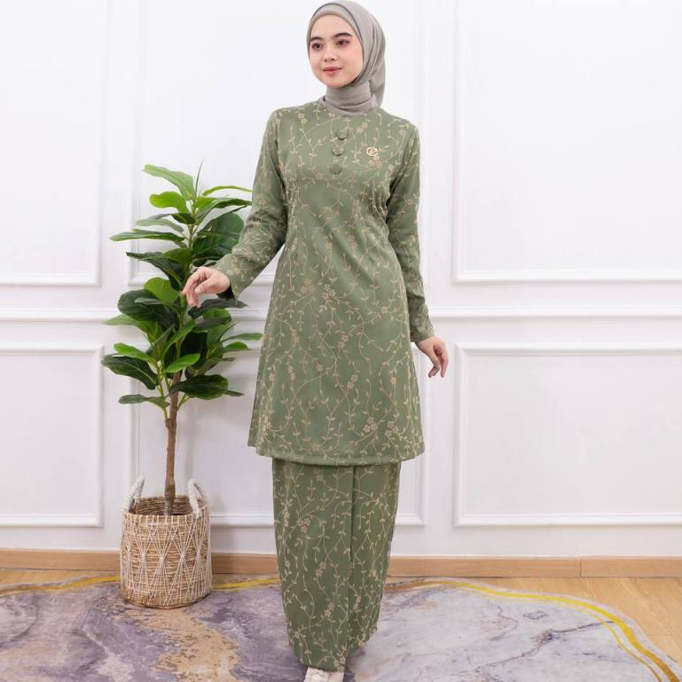 PRILLY BUSANA - Rania Set Kurung - Oneset Melayu Embossed Motif - Malay ...