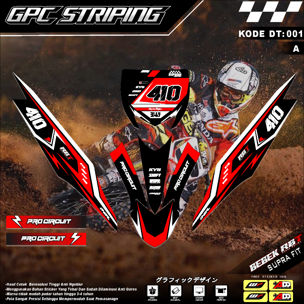 Sticker Striping MOTOR SILUMAN SUPRA FIT RBT BEBEK MODIF SUPERMOTO ...