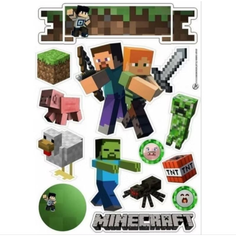 Mine craft Topper | Minicraft cake Topper | Shopee Malaysia