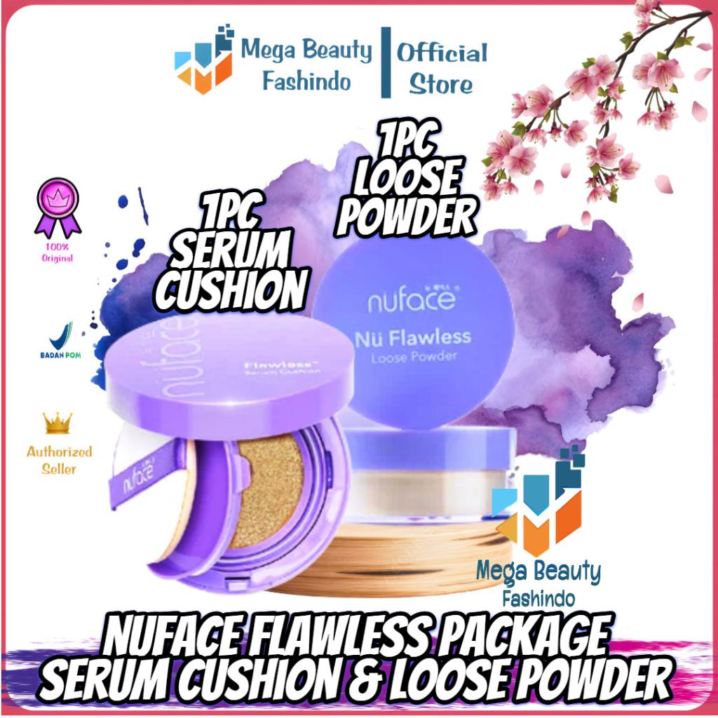 NUFACE 2IN1 Package NUFACE Flawless Serum Cushion & Nu Flawless Loose ...