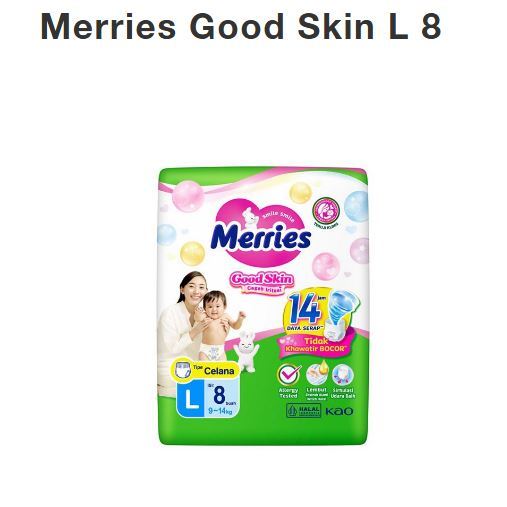 Merries Pants Good Skin L8 Merries Diapers (PCS) | Shopee Malaysia
