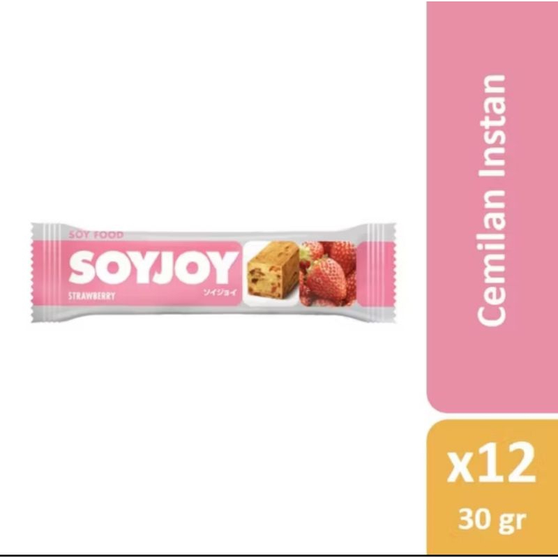(1 Box / 12 Bar) SOYJOY Strawberry Soybean Healthy Snack 30g | Shopee Malaysia