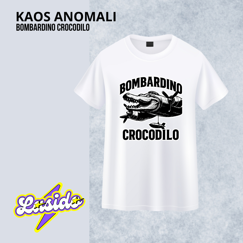 LASKO KAOS ANOMALI BOMBARDINO CROCODILO 30S BLACK WHITE | Shopee Malaysia