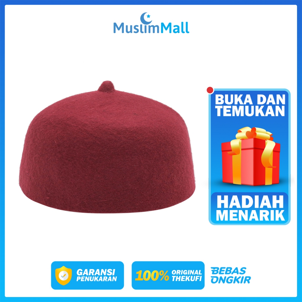 TheKufi Peci Tarbus Felt Wool Morocco Maroon - Maroon Tarbus Fez ...