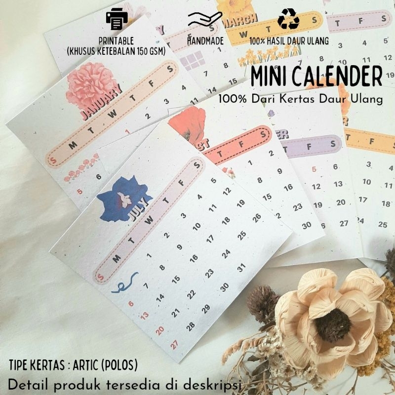 Mini Calendar Set from Recycled Paper | Shopee Malaysia