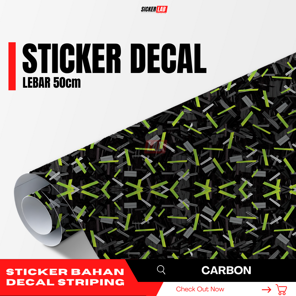 HITAM PUTIH STICKER STRIPING MATERIAL DECAL MOTIF CARBON FORGED CARBON ...