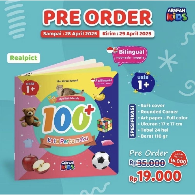My First Words Book My First 100 Words Arafah Kids | Shopee Malaysia