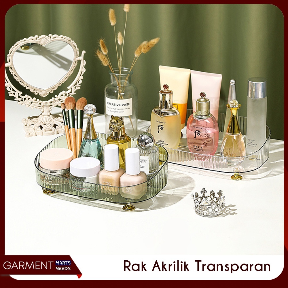 Transparent Acrylic Oval Shelf Skincare Container Dressing Table ...
