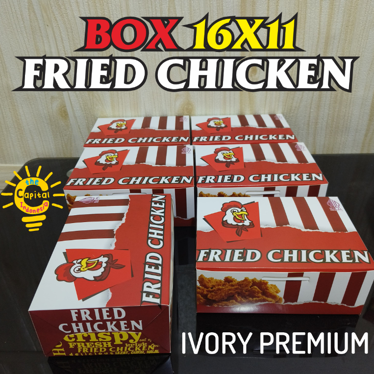 (((IVORY PREMIUM CONTENTS 100-PCS))) FRIED CHICKEN BOX 16X11 FREE RICE ...