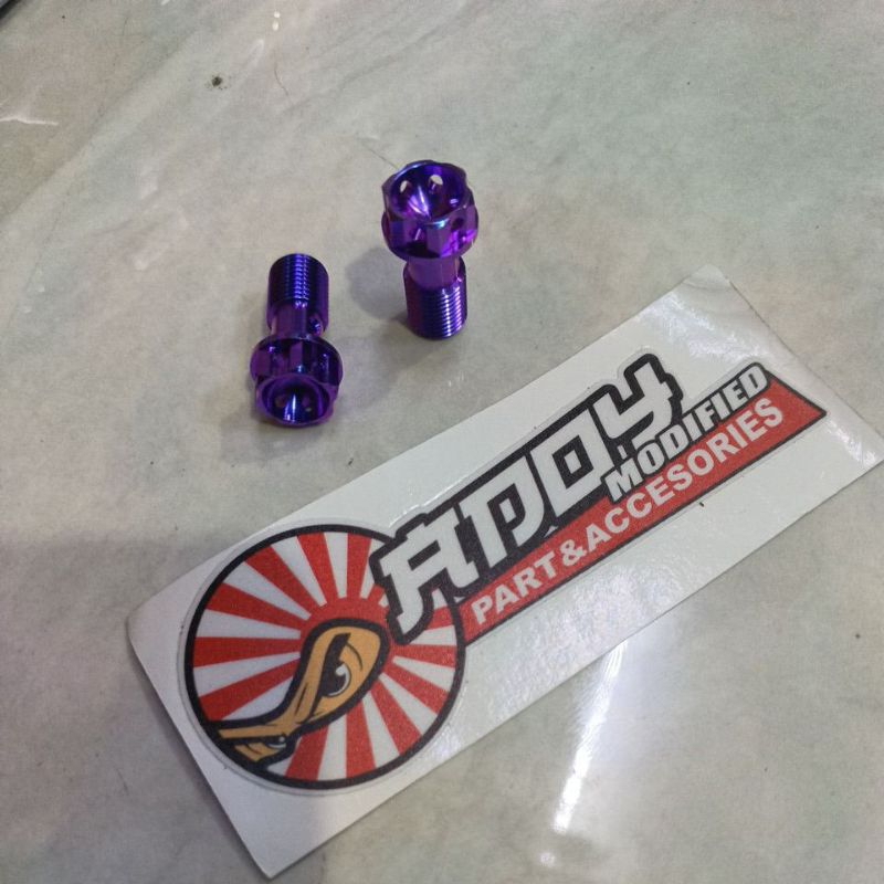 Original vietnam titanium smooth & rough thread caliper banjo bolts ...