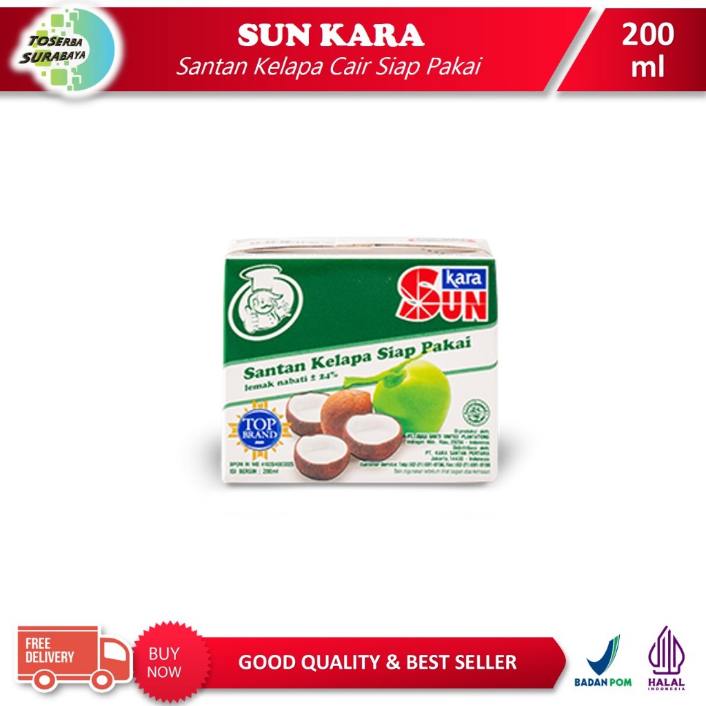 SUN KARA Coconut Milk Box 200 ml / SUN KARA Ready-to-Use Liquid Coconut ...