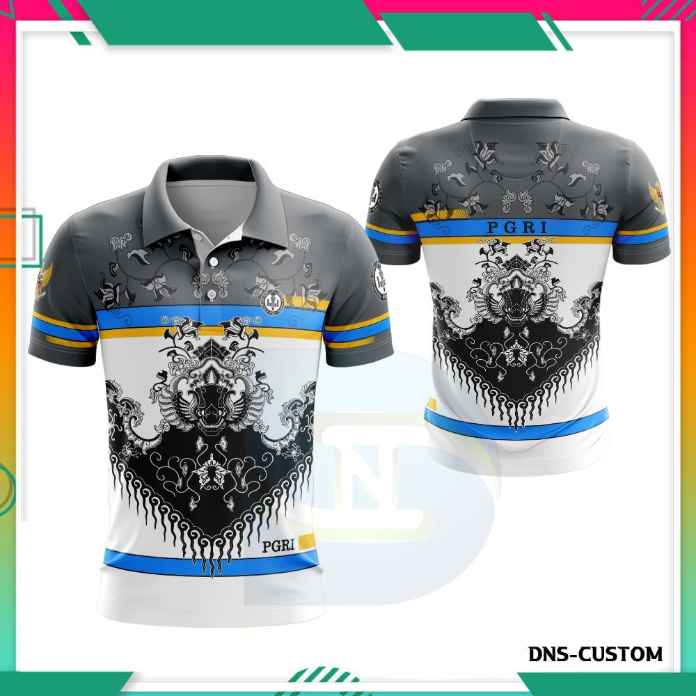 PGRI Men's Polo Shirt Custom Fullprinting | Shopee Malaysia