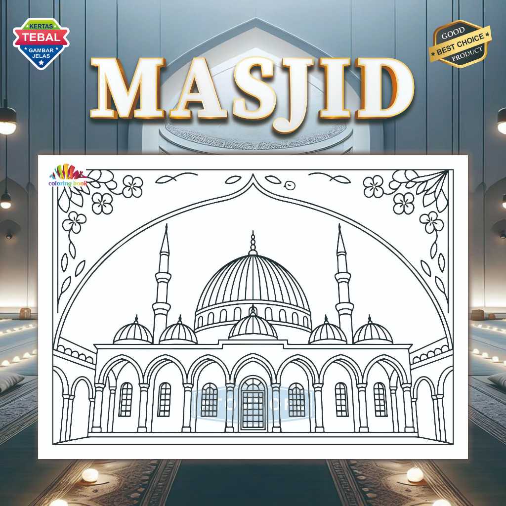 COLORING PAPER / COLORING / DRAWING PAPER / MOSQUE B / COLORING PAPER ...