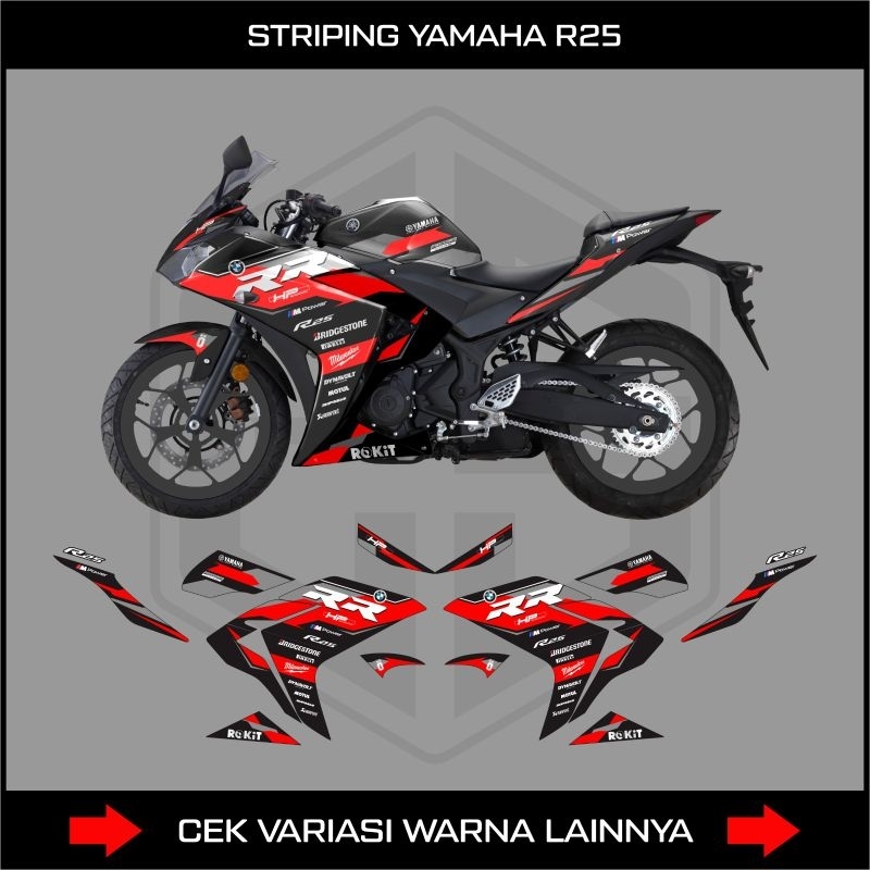 R25 Old Livery BMW Tri Color Sticker / Yamaha R25 Motorcycle Striping ...