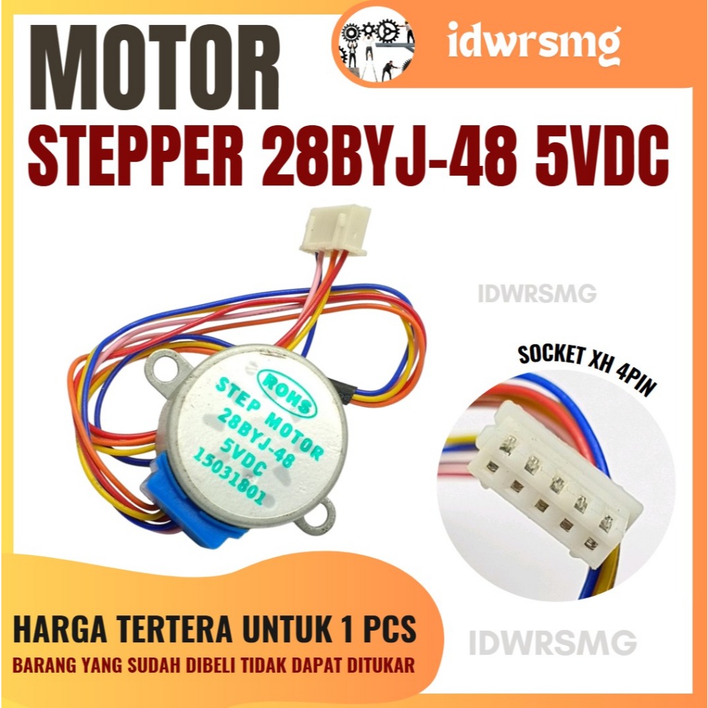 Stepper Motor 5V 4 Phase 5 Wire 28BYJ-48-5V Gear Step DC Motor 5 volt | Shopee Malaysia