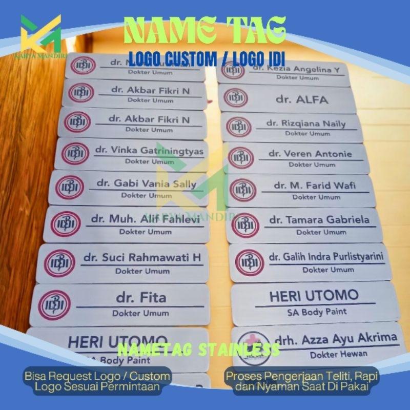 Custom Magnetic Stainless Nametag Chest Name Etching Doctor Nurse ...