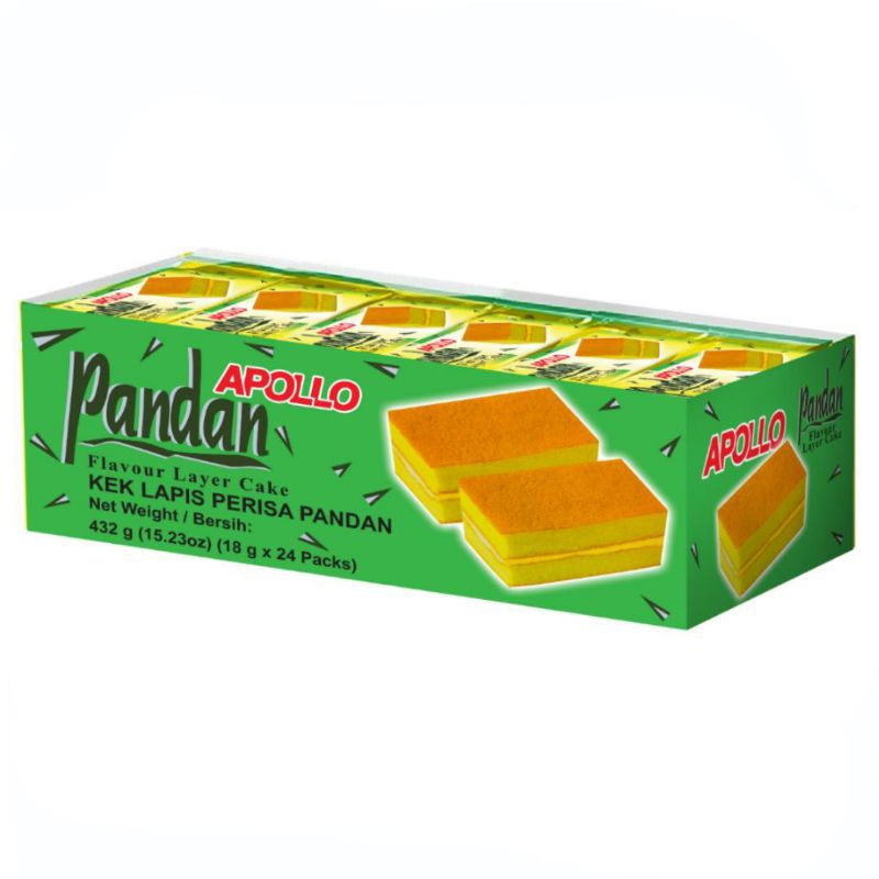 APOLLO Pandan Layer Cake Malaysia (24 pack) | Shopee Malaysia