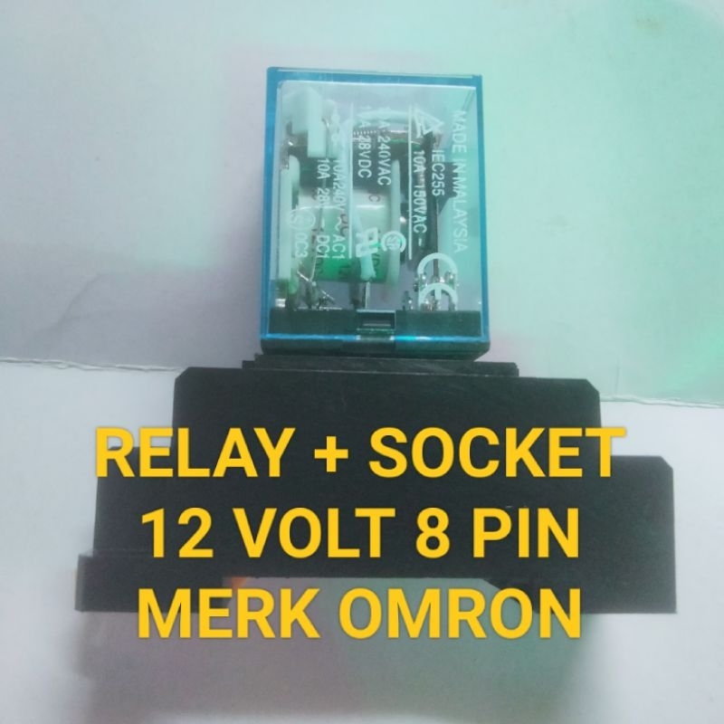 ONE SET OMRON RELAY SOCKET 12V 8PIN RILAY SOCKET 12 VOLT 8 FEET ...