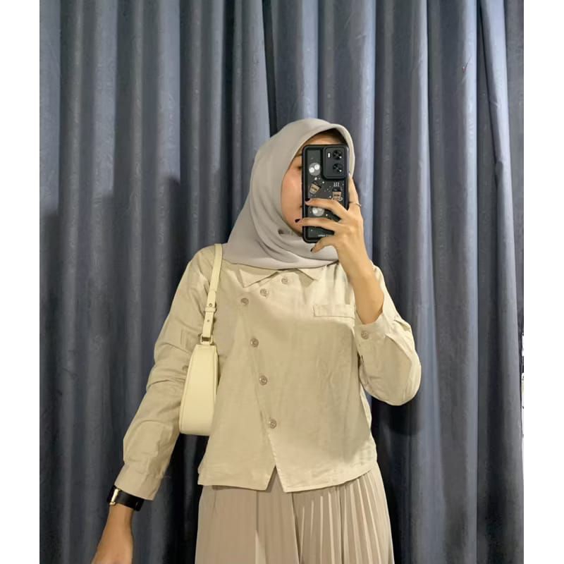 IVONE CROP TOP - Outer / Linen / Women's TOP | Shopee Malaysia