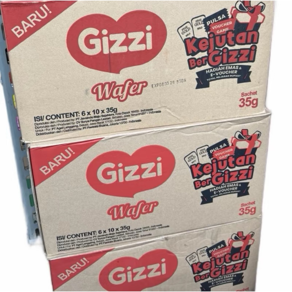 (1 Carton) Wafer Gizzi Chocolate Milk Cheese 60pcs | Shopee Malaysia