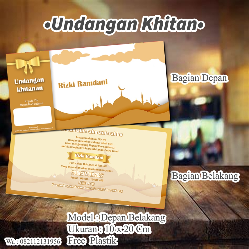 Simple Circumcision Invitations (50 PCS) KH 03 Modern Circumcision ...