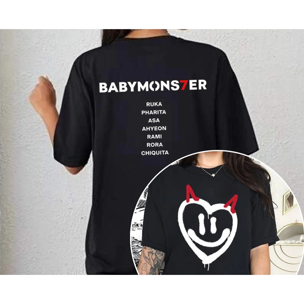 TSHIRT HELLO MONSTER WORLD TOUR 2025 BABYMONSTER MERCH SEOUL KAOS ...