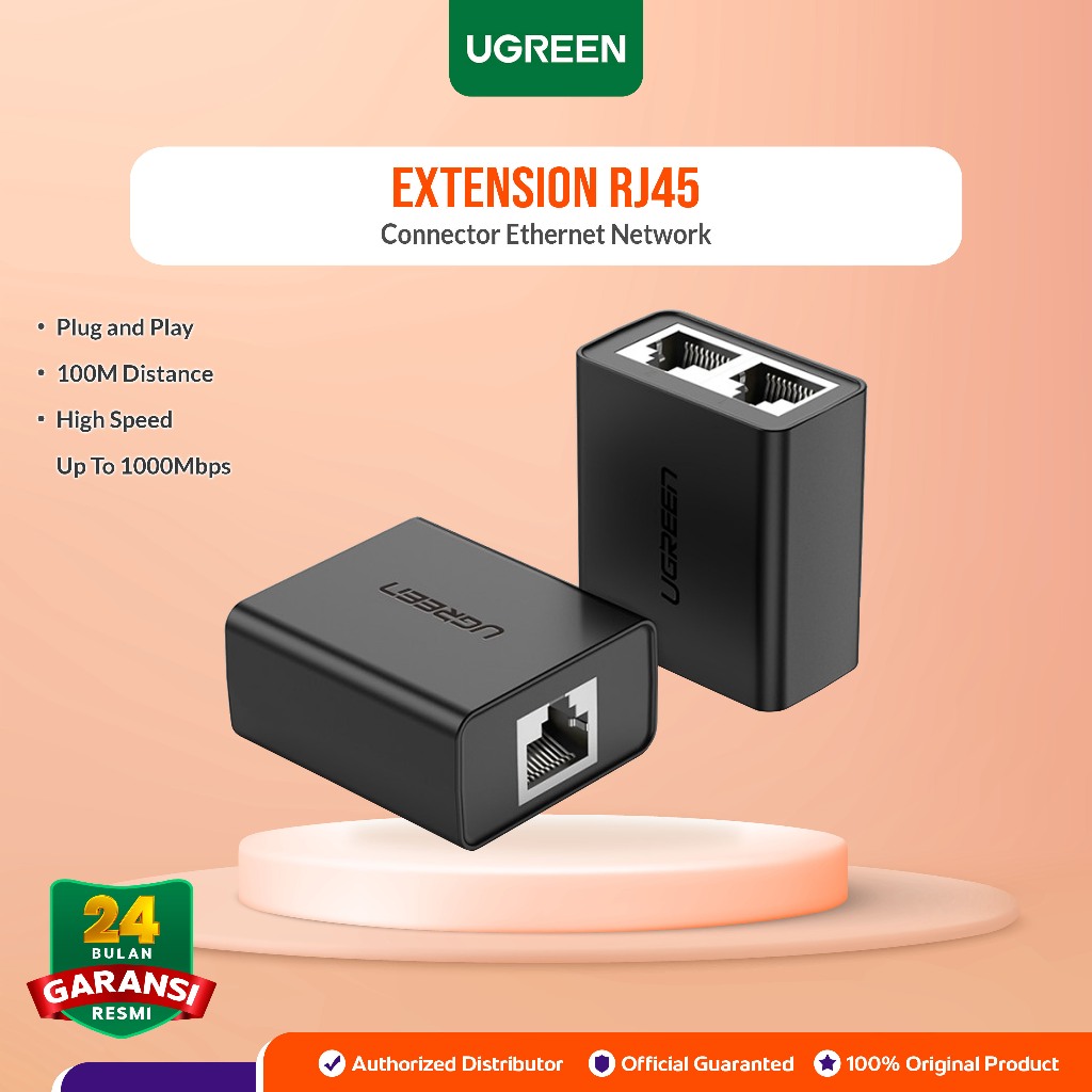 UGREEN 50923 Adapter Splitter RJ45 LAN 1 to 2 Ethernet Barrel Network ...