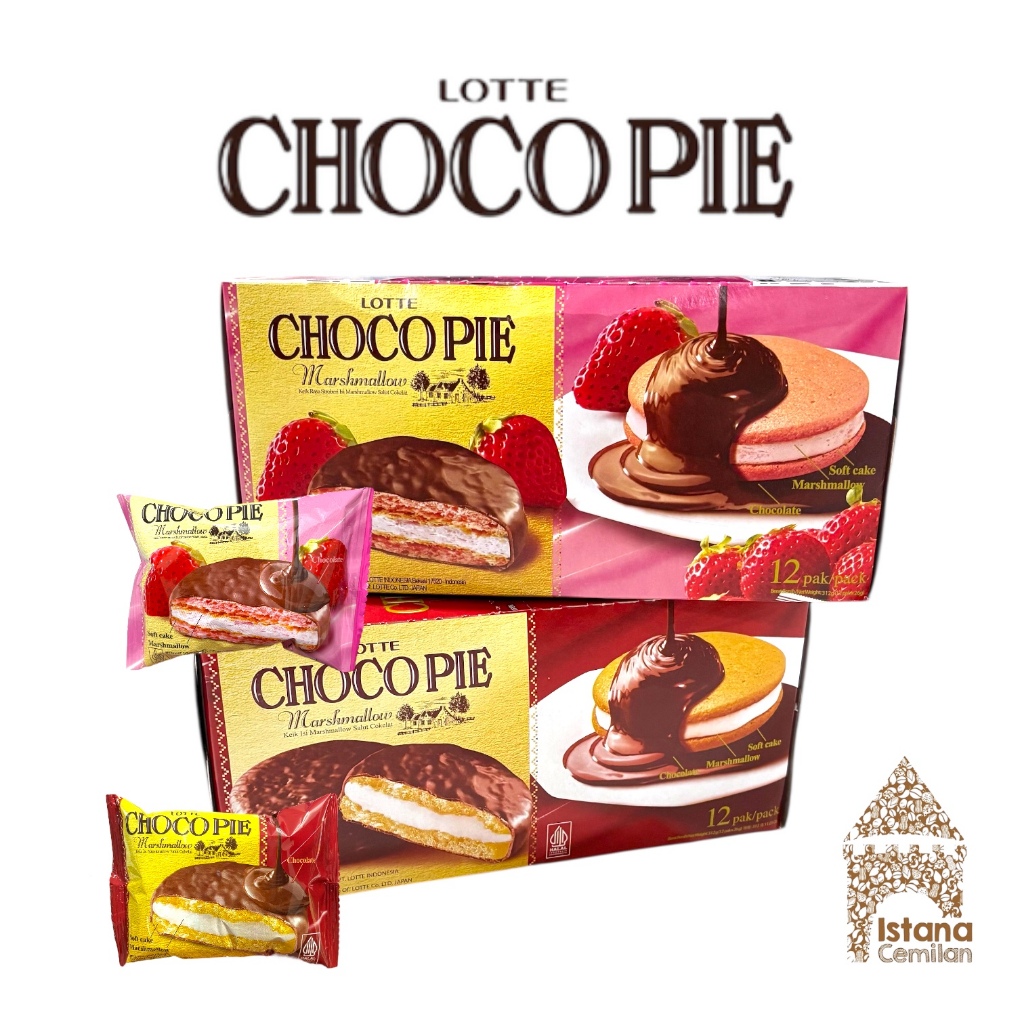 Lotte Choco Pie / Strawberry Marshmallow PACK (12 pcs) | Shopee Malaysia
