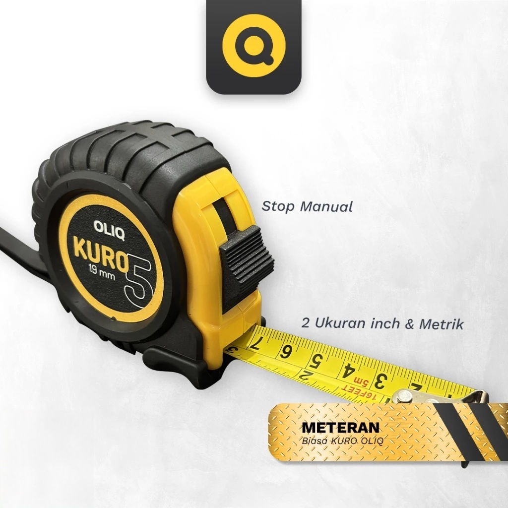 OLIQ KURO Meter 3 Meter Roll Matic - Measuring Tape | Shopee Malaysia