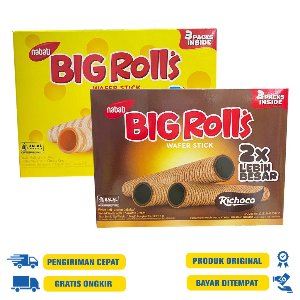 Nabati Big Rolls Wafer Stick Richesse 108 GR | Richoco 126 GR ...