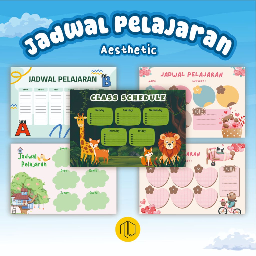 Custom 4 Lesson Schedules - Aesthetic Lesson Schedule Posters - School ...