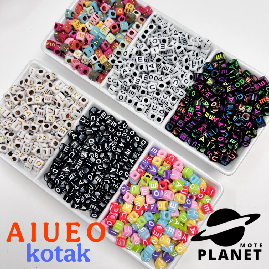 Transparent Black and White Square Vocal Letter Beads (15 Grams ...